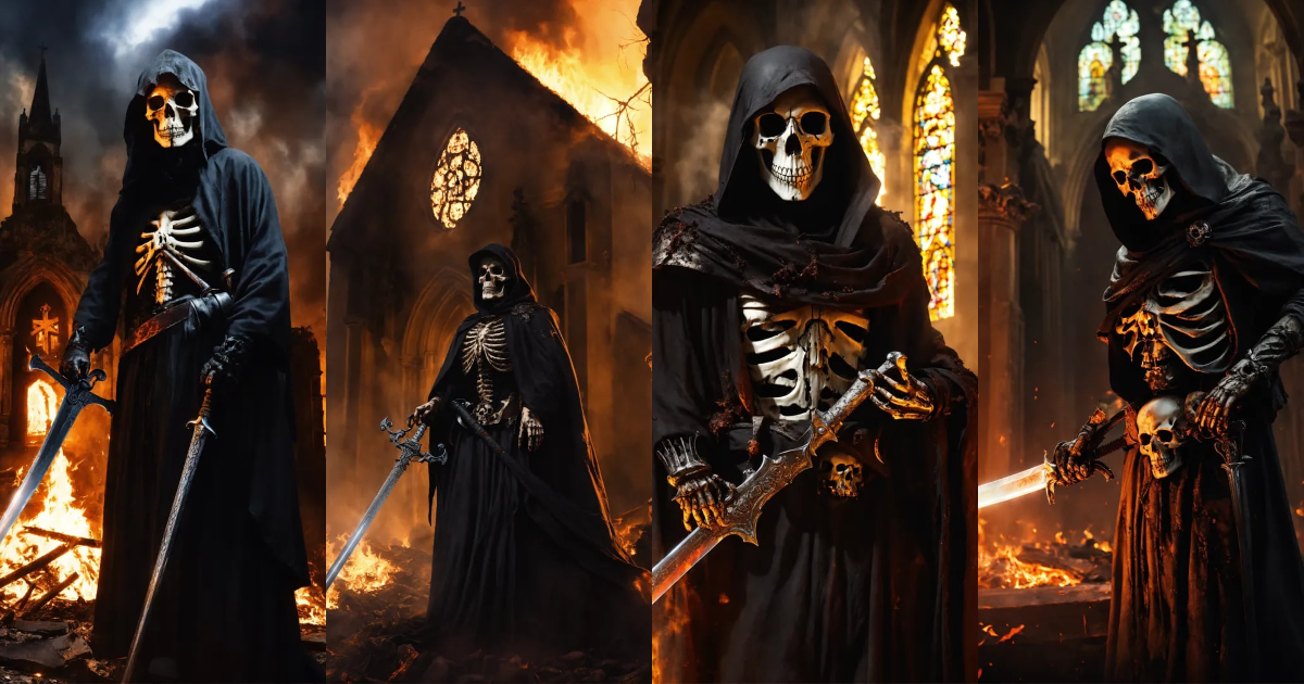 Lexica - Skull, grim reaper, death, rotting flesh, glowing eyes ...