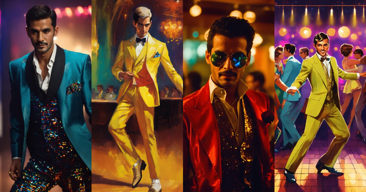 Lexica - Formidable gentleman, style disco dancer,eyes visible, dancing ...