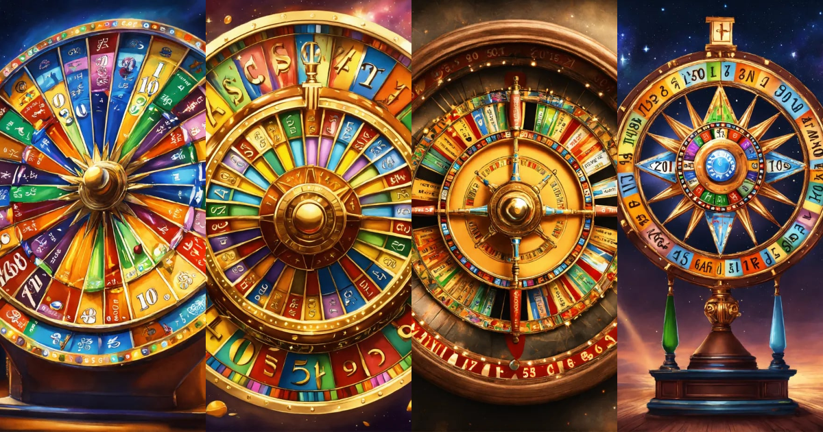 Lexica - Realistic drawing, wheel of fortune, stellar background