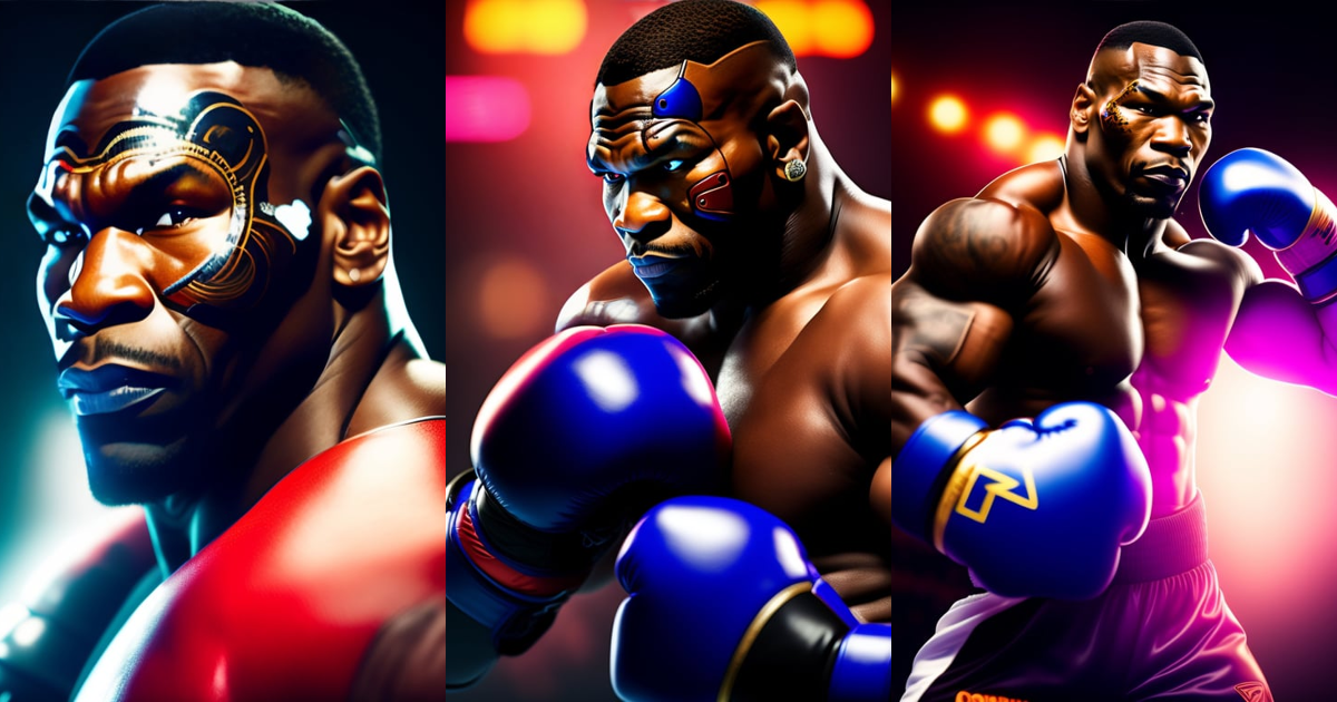 Lexica - A Mike Tyson , as a cyborg ,with boxing gloves on , in the ...