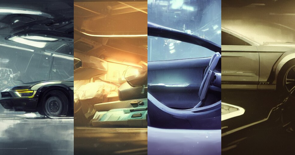 Lexica - Close up interior shot of a mustang car, full car profile shot ...