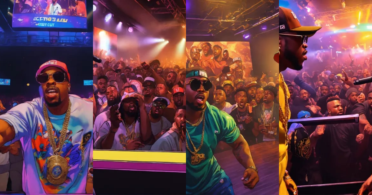 Lexica - Fisheye view Pop art, hyperrealist portrait of battle rapper ...