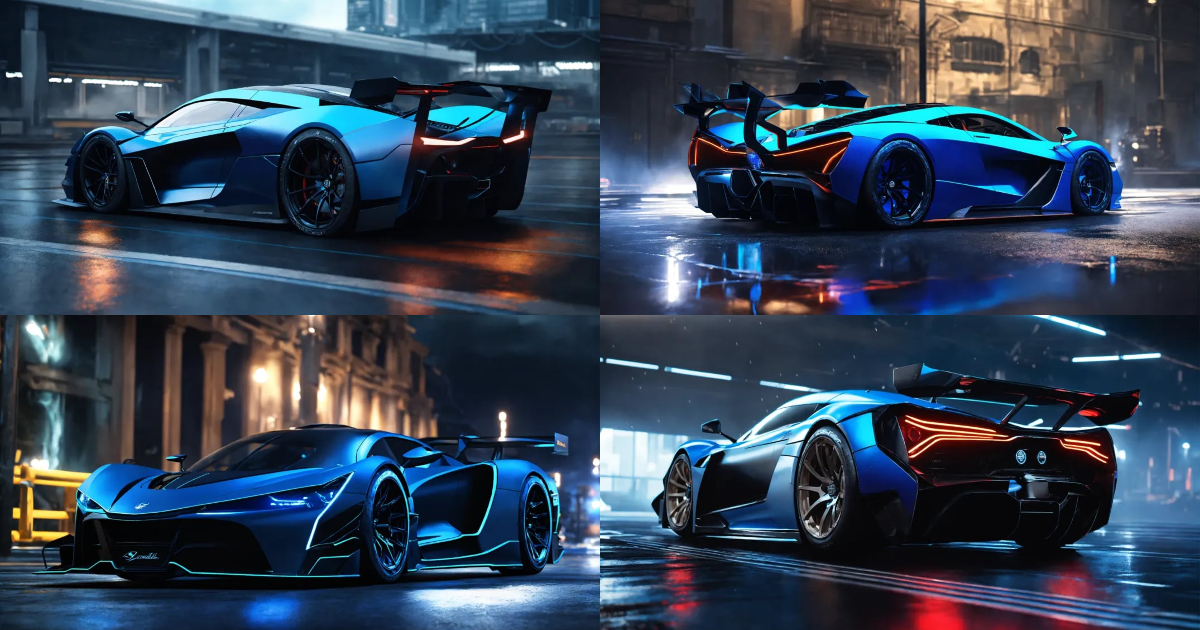 Lexica - Motion graphics, matte black with blue details, highly ...