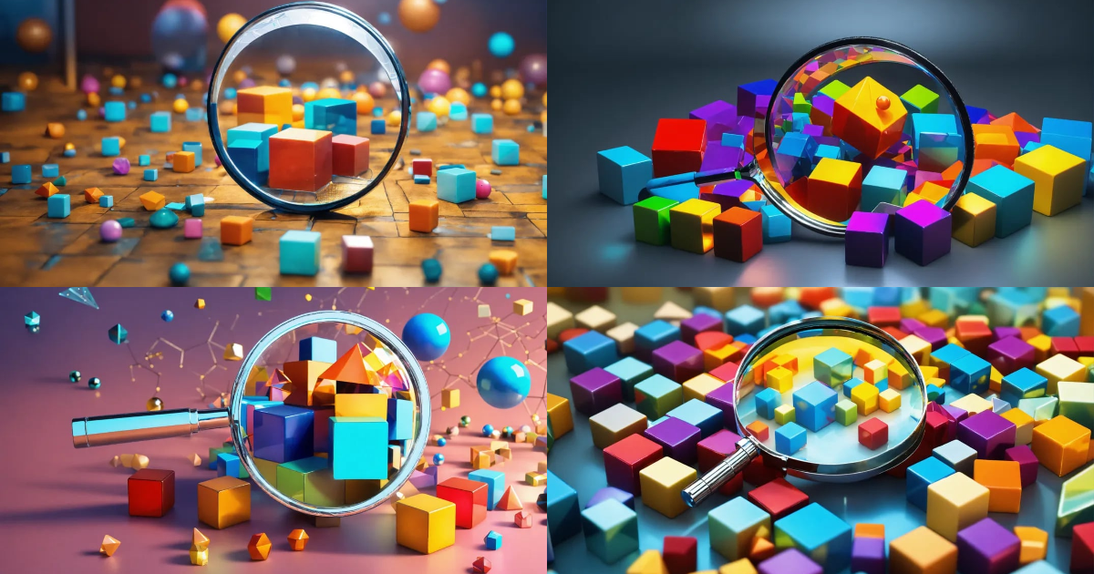 Lexica - Design an image showing a magnifying glass examining various ...