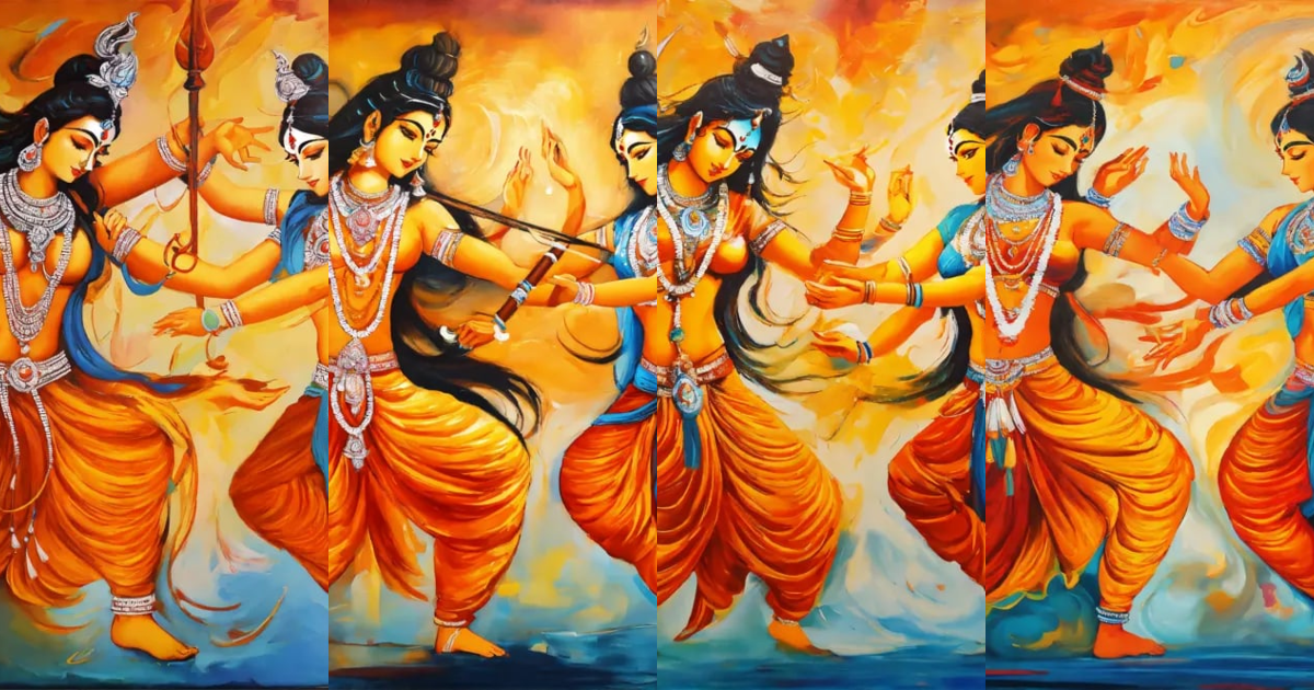 Lexica - A dynamic abstract painting depicting the dancing Hindu ...