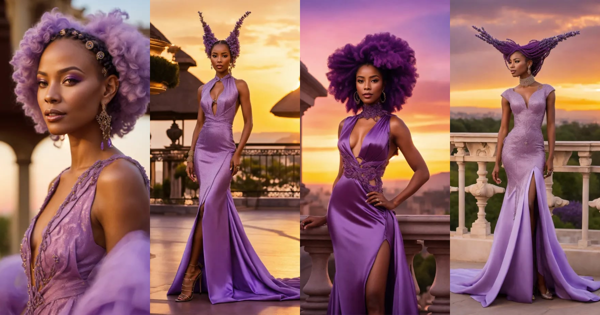 Lexica - Lavender-skinned alien female, amethyst braided hair, 40-year ...