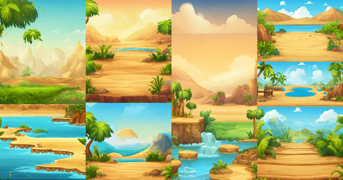 Lexica - 2d mobile platform game background with different terrains ...