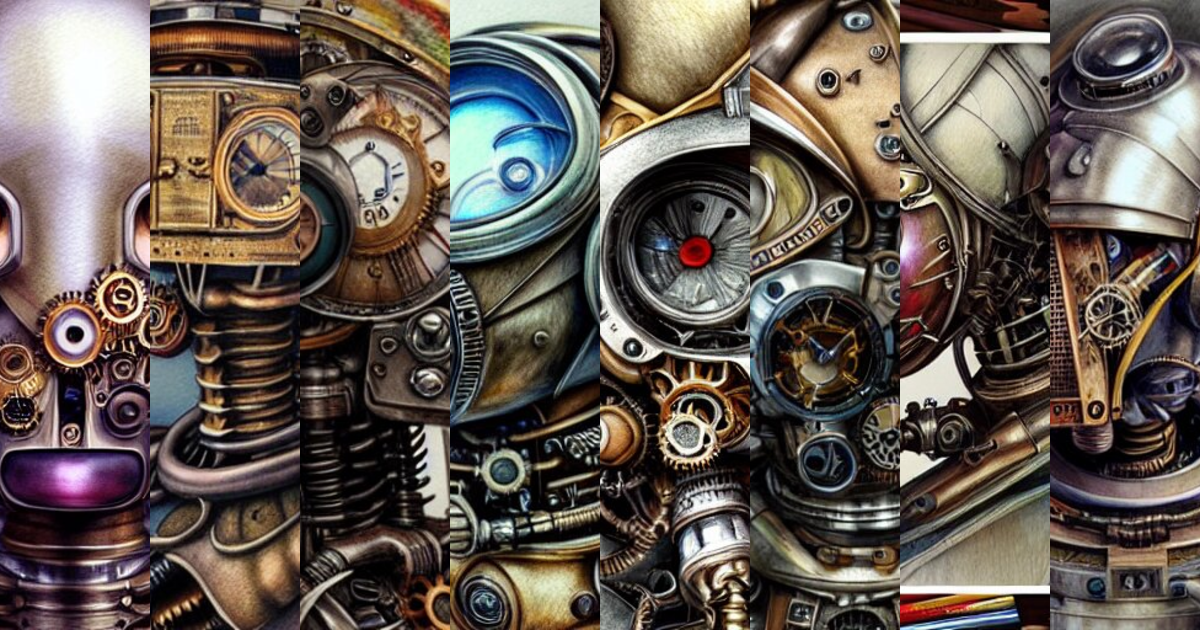 Lexica - Hyper realistic pencil drawing of a steampunk robot , water ...