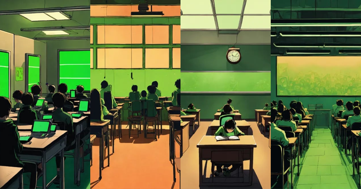 Lexica - Design a comic cartoon poster depicting a classroom where all ...