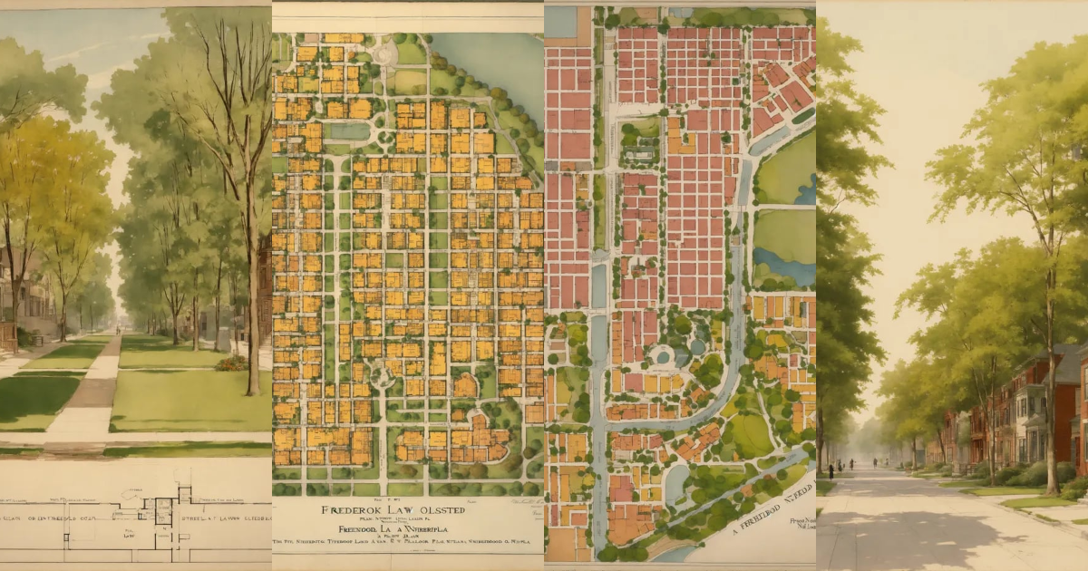 Lexica - A street plan for a neighborhood designed by Frederick Law Olmsted