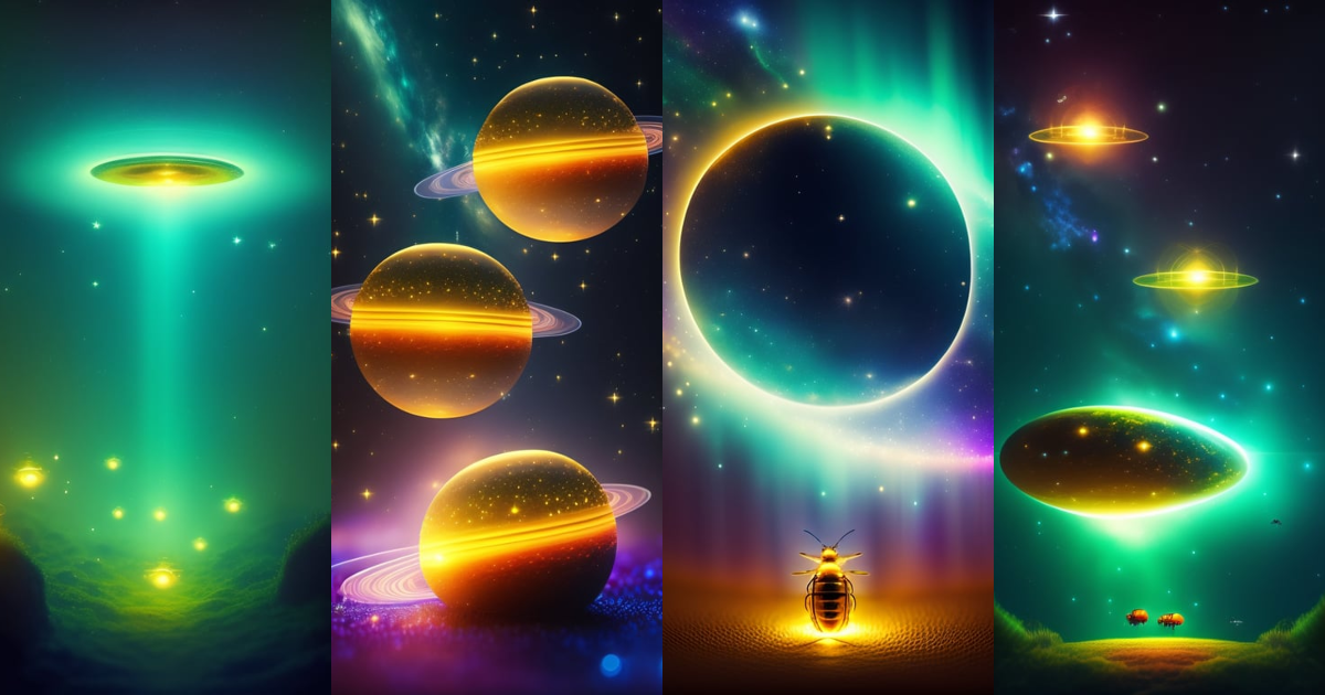 Lexica - Five fireflies hive mind traveling through space, little ...