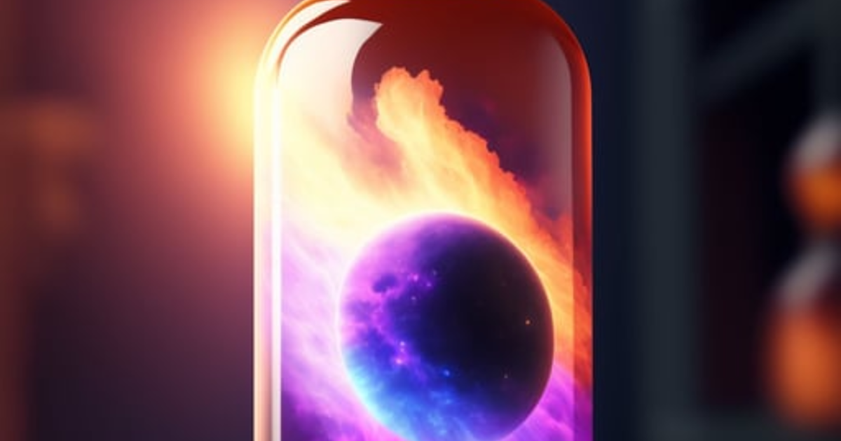 Lexica - Exploding nebula inside a glass bottle, unreal engine render