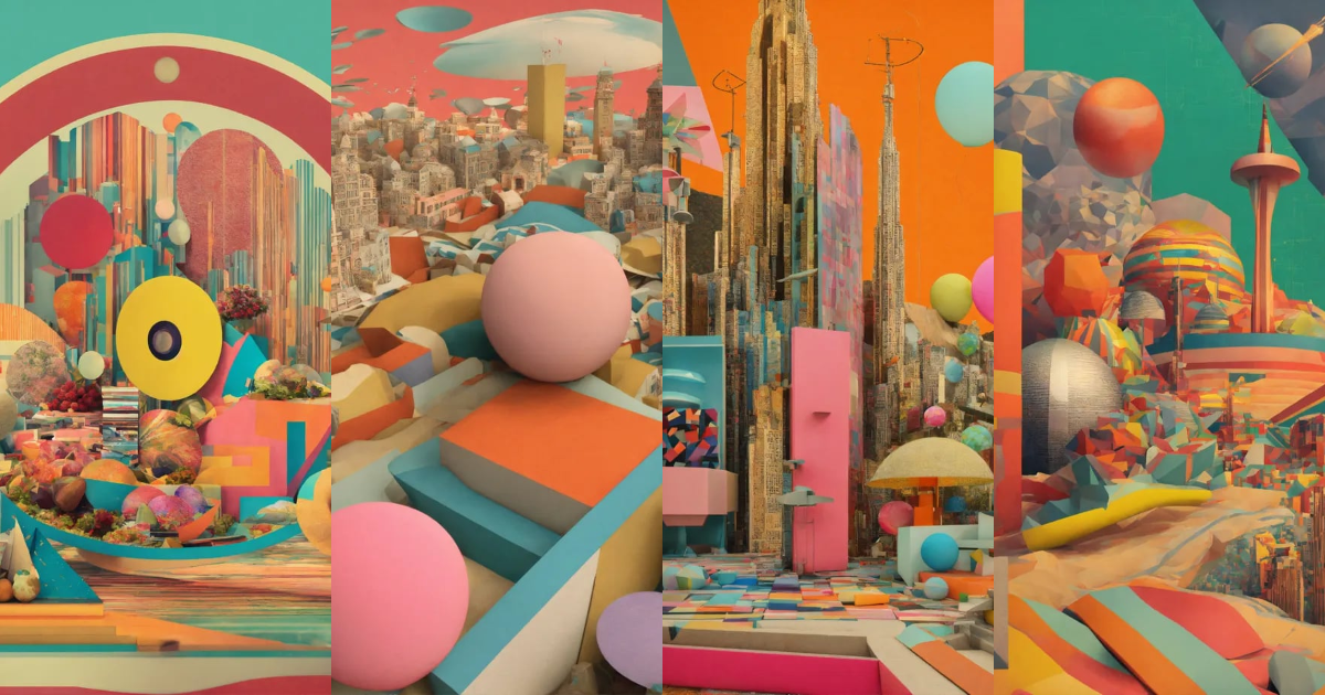 Lexica - News quest, collage style, 3d hyperpop, organic patterns ...