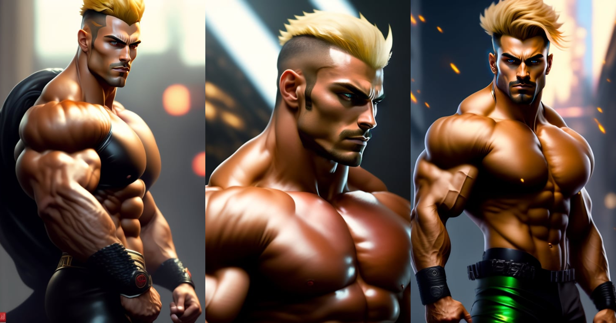 Lexica - Gigachad luigi bodybuilder with blonde hair fighting like ...