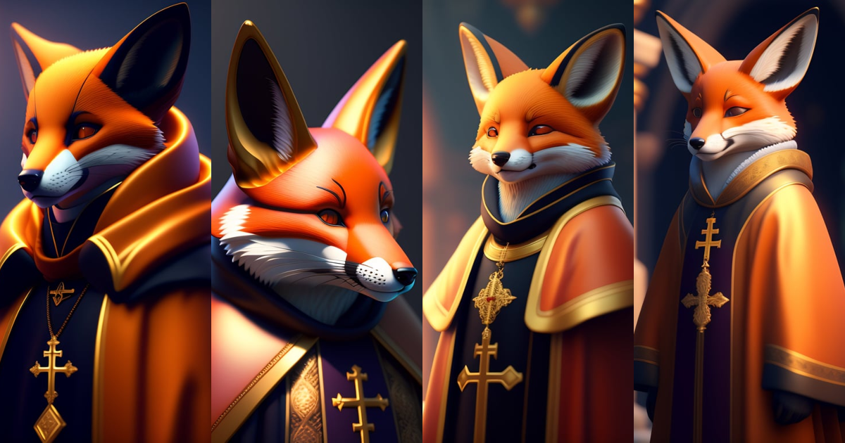 Lexica - A Catholic bishop character design, anthropomorphic fox ...