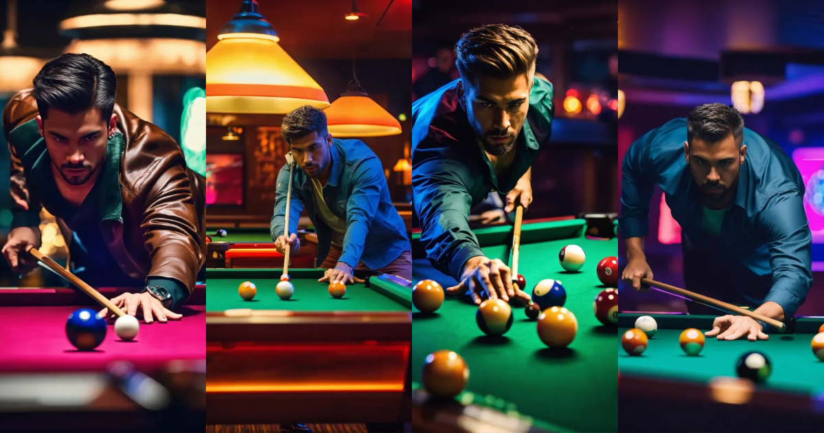 Lexica - Cinematic photography, modern, male aggressor playing pool ...