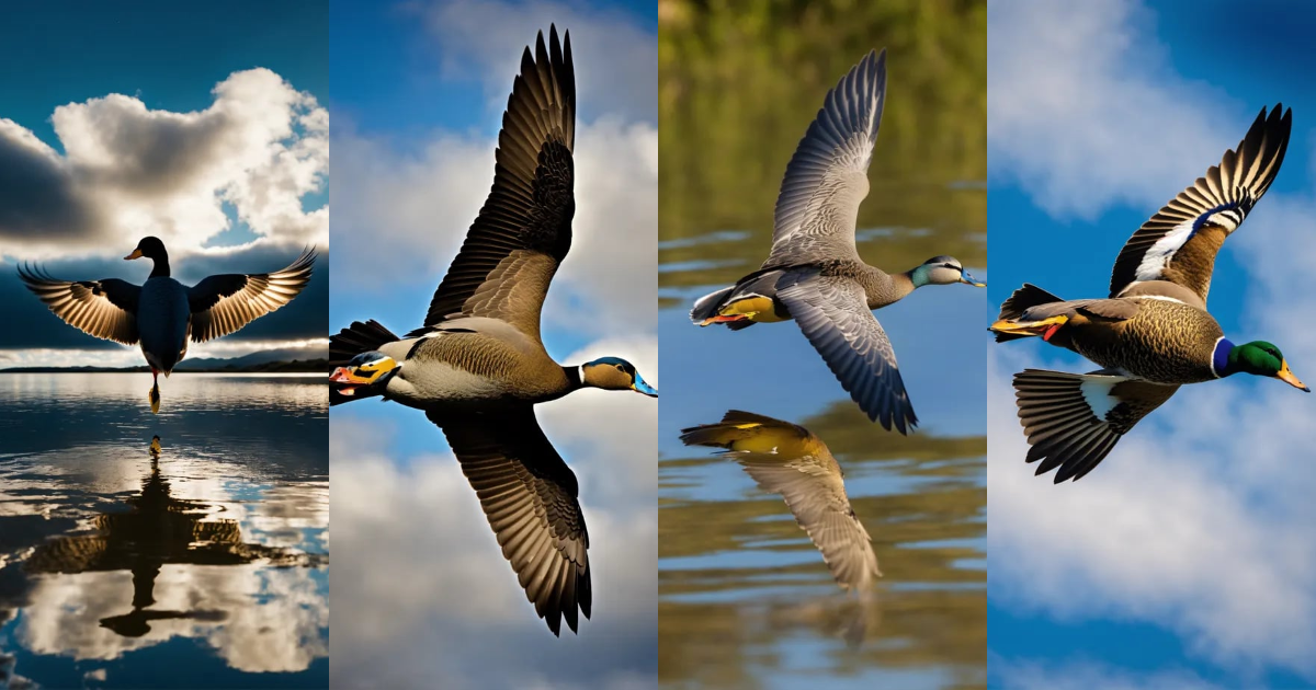 Lexica - Underside closeup of blue duck nz bird flying photo ...