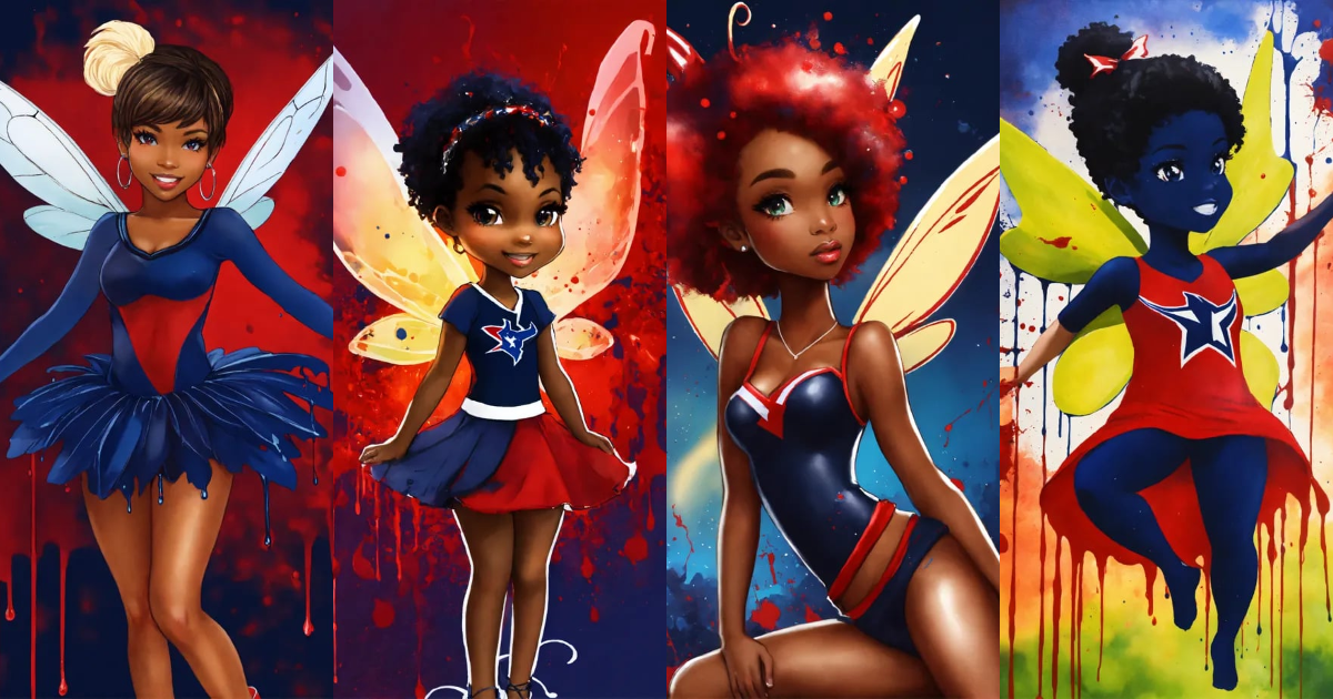 Lexica - Create an African American tinkerbell with a Houston Texans ...