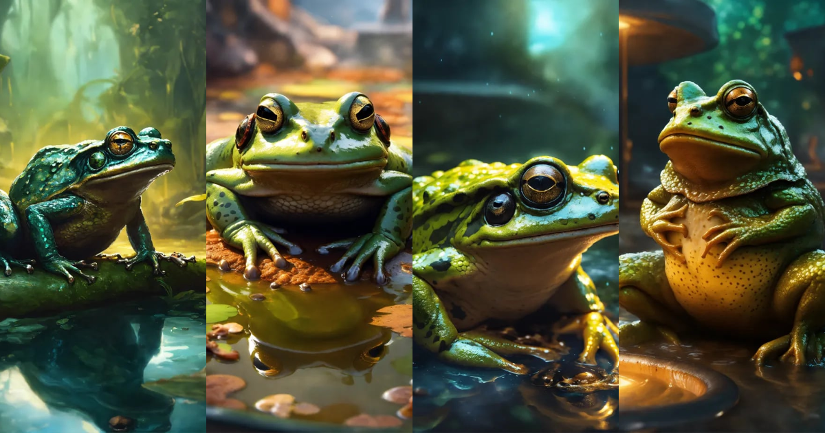 Lexica - “giant tusked frog, sitting on a pool of grease, fantasy art ...