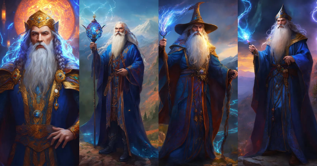 Lexica - Evil wizard, 60 years old, evil look, long multicolored beard ...