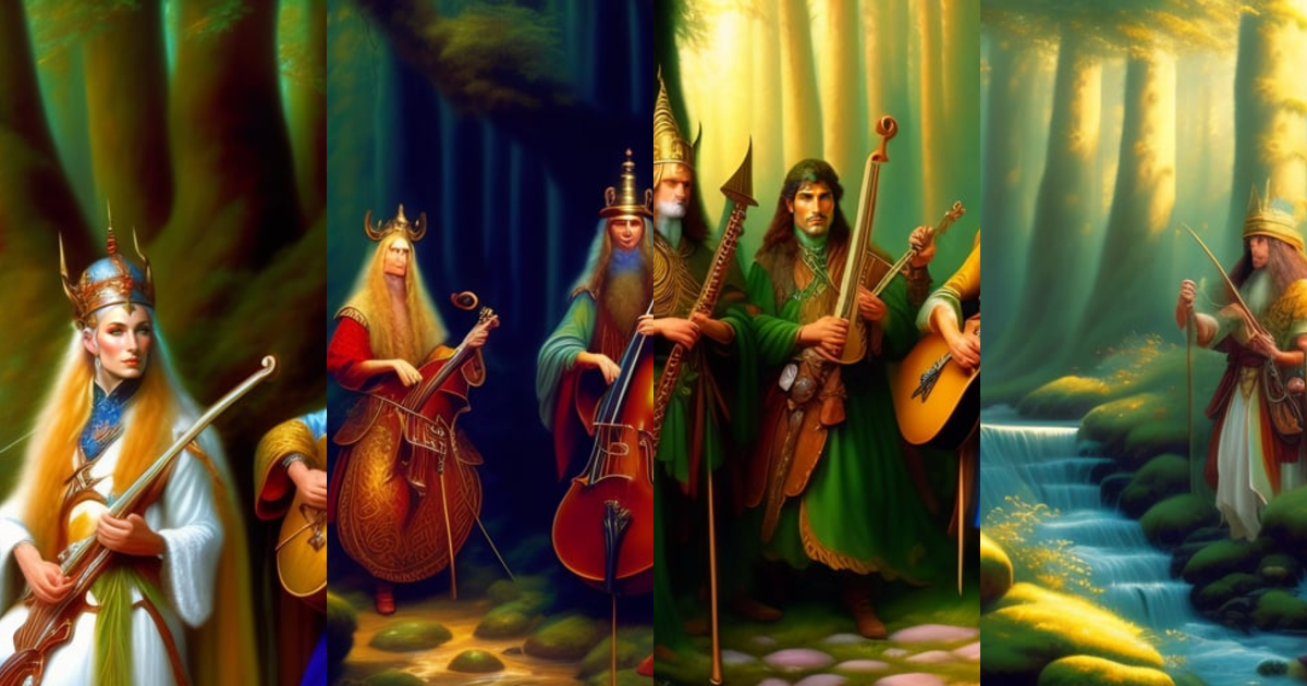 Lexica - High detailed d&d characters of a beautiful musician elves ...