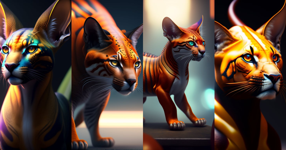 Lexica - Concept art digital painting a hybrid creature basilisk+puma ...