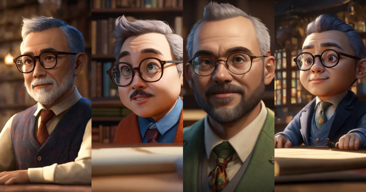 Lexica - A male professor Avatar with glasses, Closeup, unreal engine ...