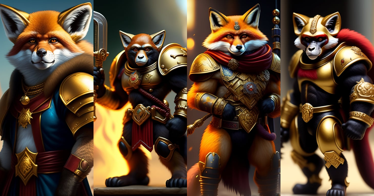 Lexica - Fox as a monkey, warhammer 40k style