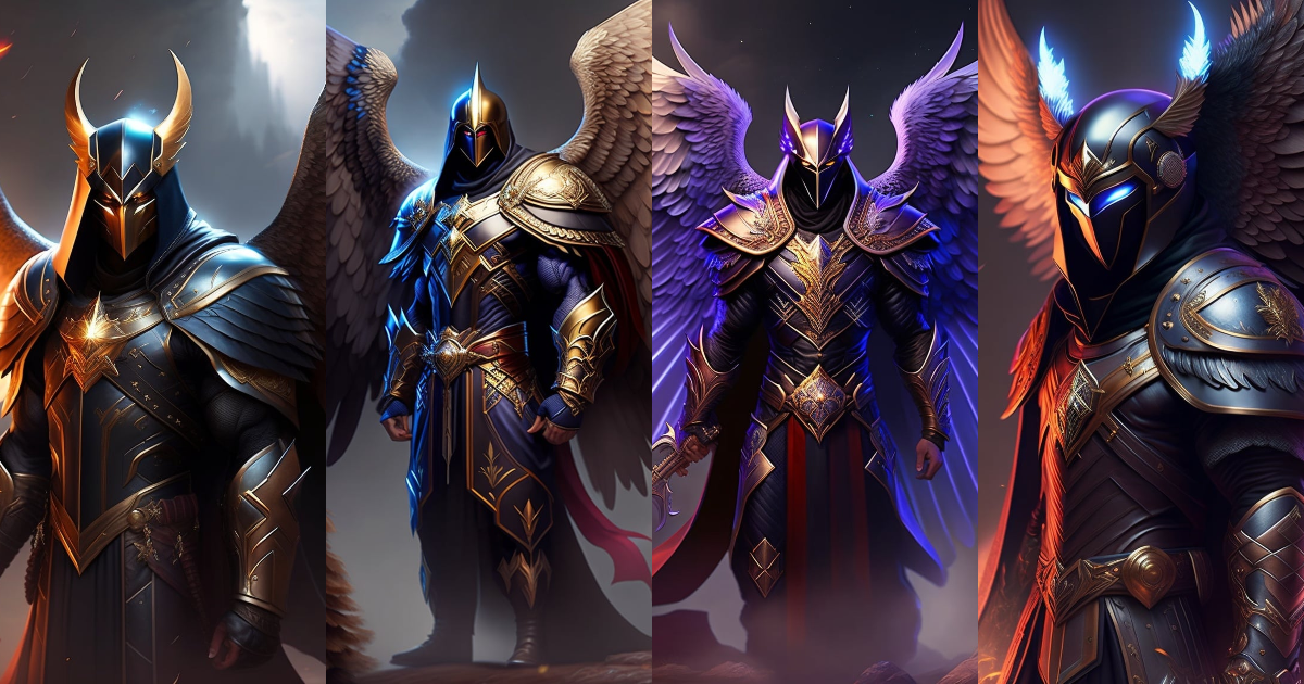 Lexica - Azrael is an angel of imposing appearance, with wings as black ...