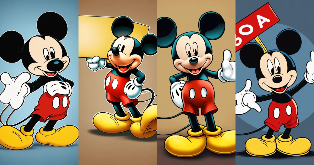 Lexica - 2d mickey mouse holding a sign in his hands, 8 k, high detail ...