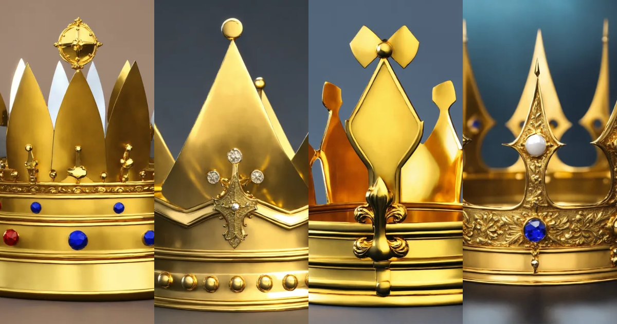 Lexica - Create a medieval king crown plain gold, white background ...