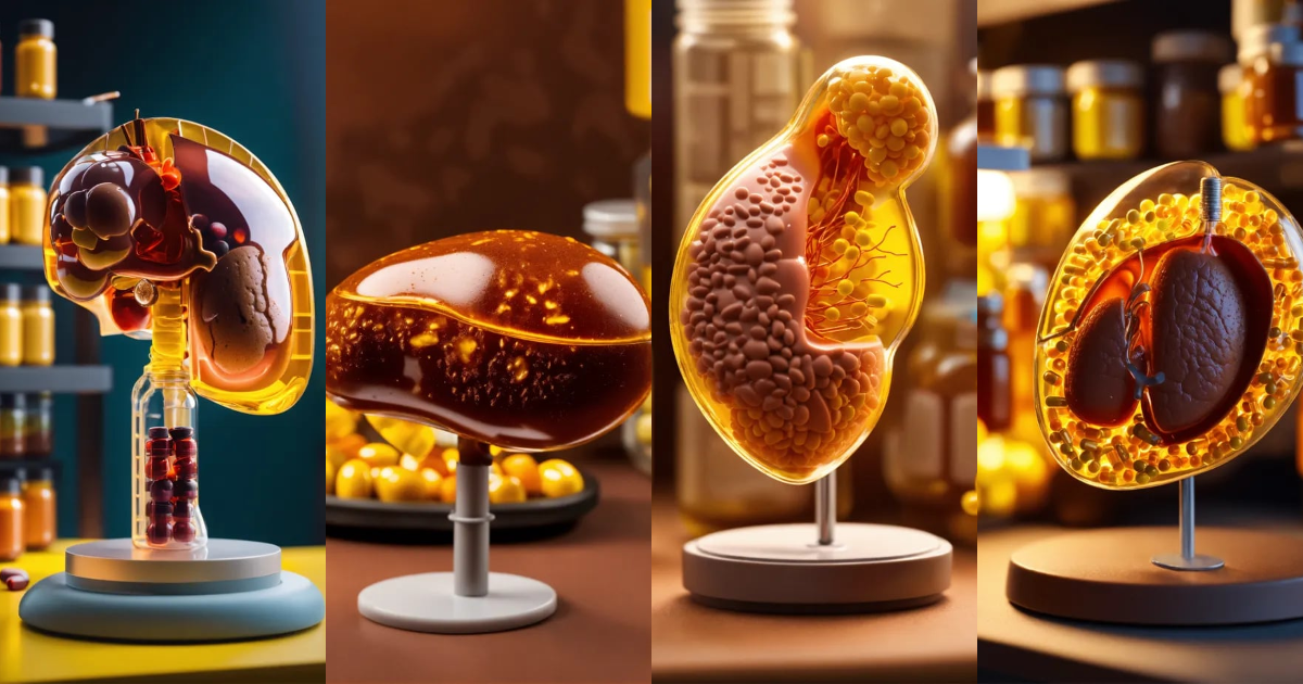 Lexica - Plastic 3d model of brown liver with gallbladder of a human ...