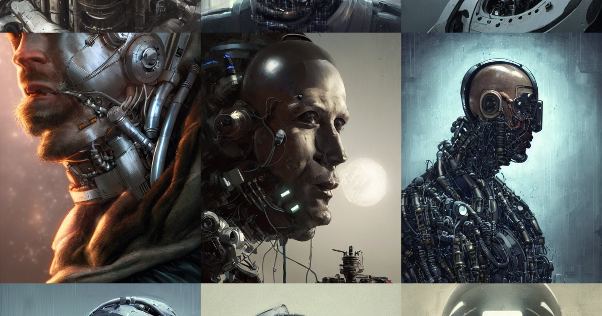 Lexica - A half - masked rugged laboratory engineer man with cybernetic ...