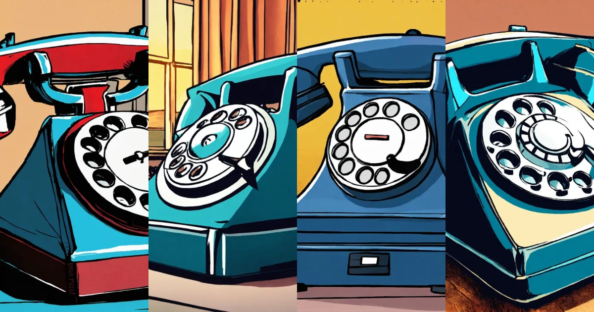 Lexica - Closeup. telephone is ringing. comic style