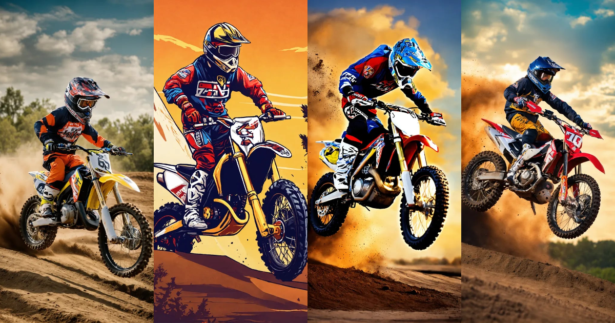 Lexica - Create an image of a dog as a professional motocross rider ...