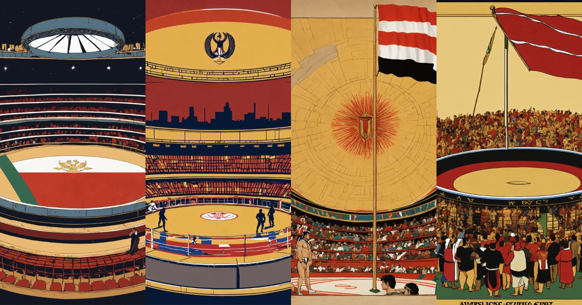 Lexica - "A design that depicts a Greco-Roman wrestling ring with an ...