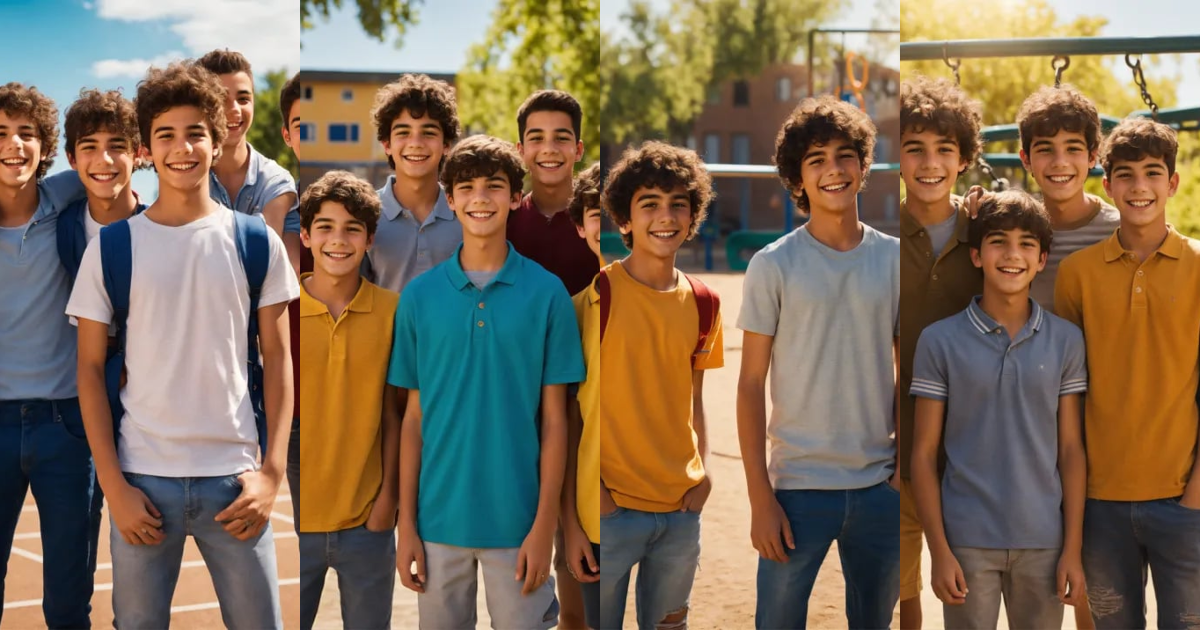 Lexica - A realistic photograph of a group of five different spaniard ...