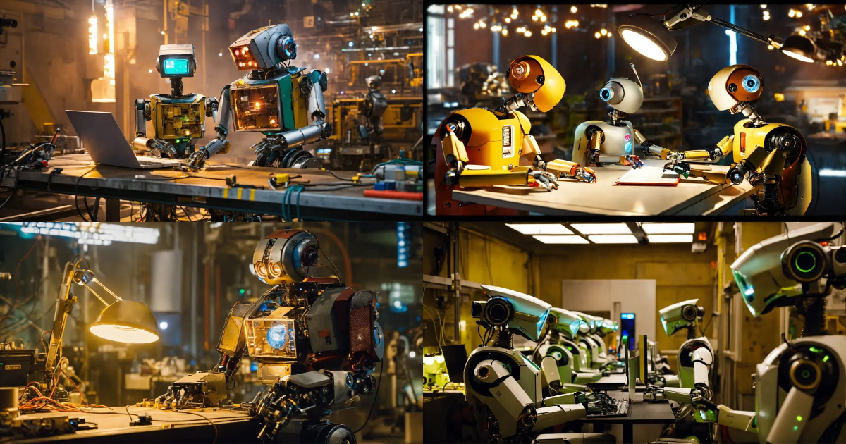 Lexica - Robots hard at work fixing a problem