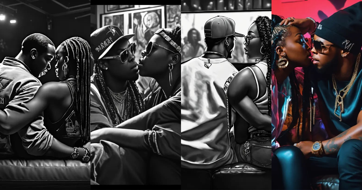 Lexica - Back view Pop art, hyperrealist portrait of black rapper ...