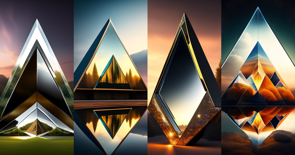 Lexica - Mirror triangular pyramid polyhedron mirror material sith tree ...