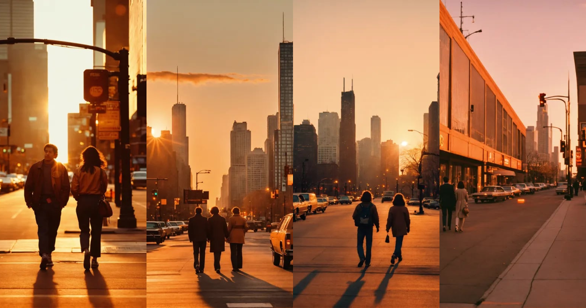 Lexica - A sunset in the background with orange and brown pantones in ...