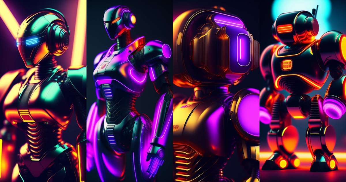 Lexica - 8k ultra realistic, high definition , robot, neon light