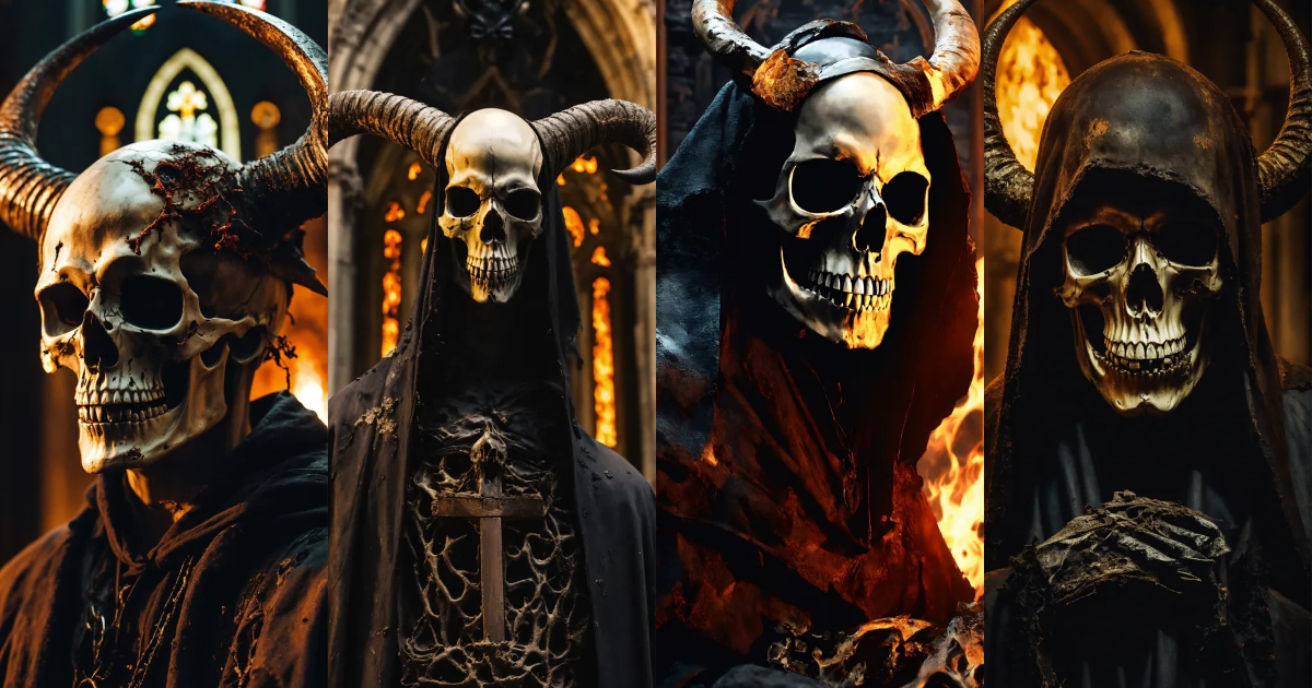 Lexica - Skull, grim reaper, death, rotting flesh, glowing eyes ...