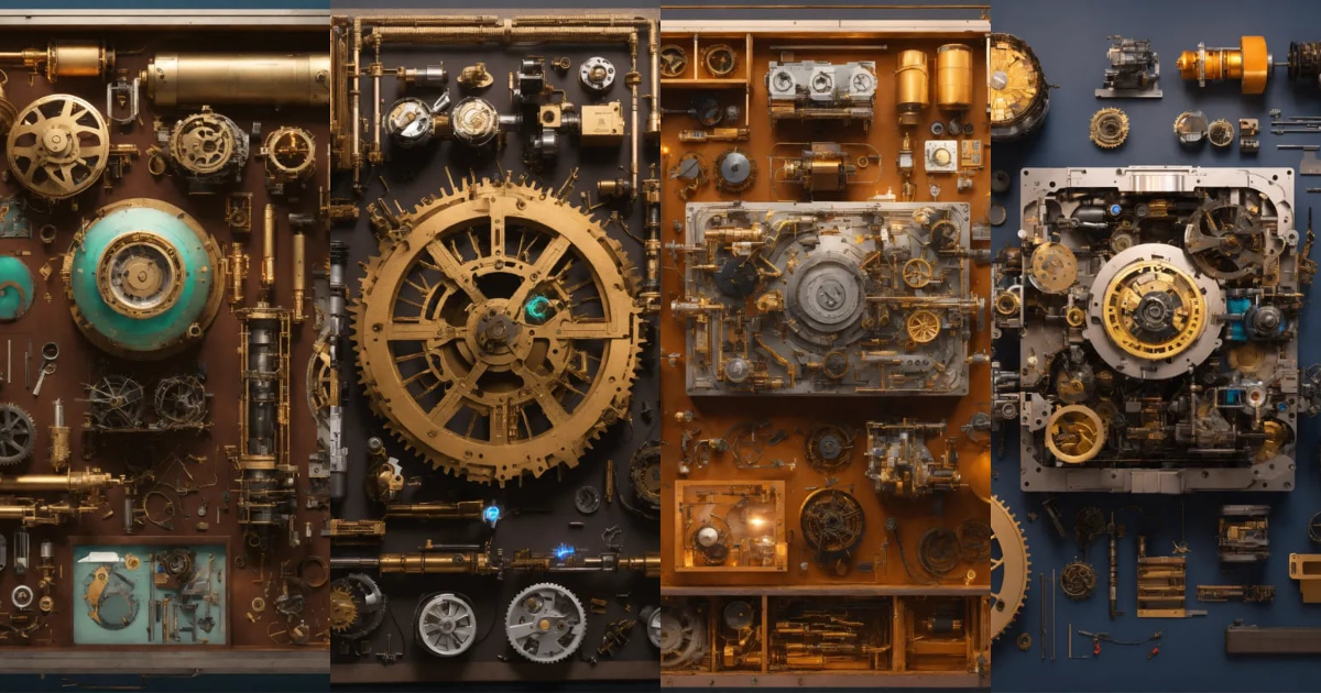 Lexica - Detailed mechanical parts, Costumes and props, Knolling ...