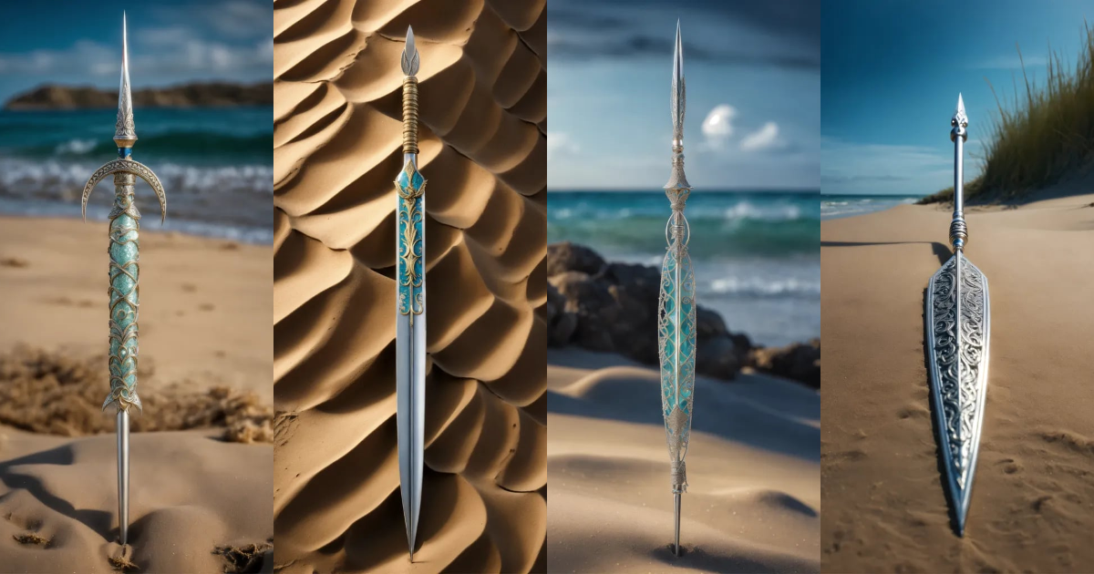 Lexica - 8k, picture of a narrow and delicate toothed spear with sharp ...