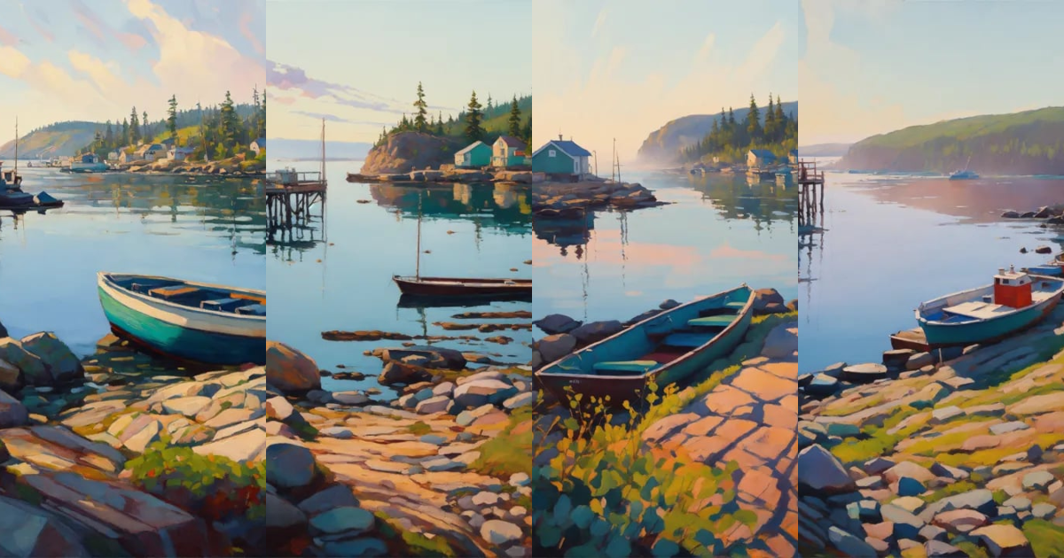 Lexica - Ocean, seashore, gaspé cliff, labrador landscape, rpg style ...