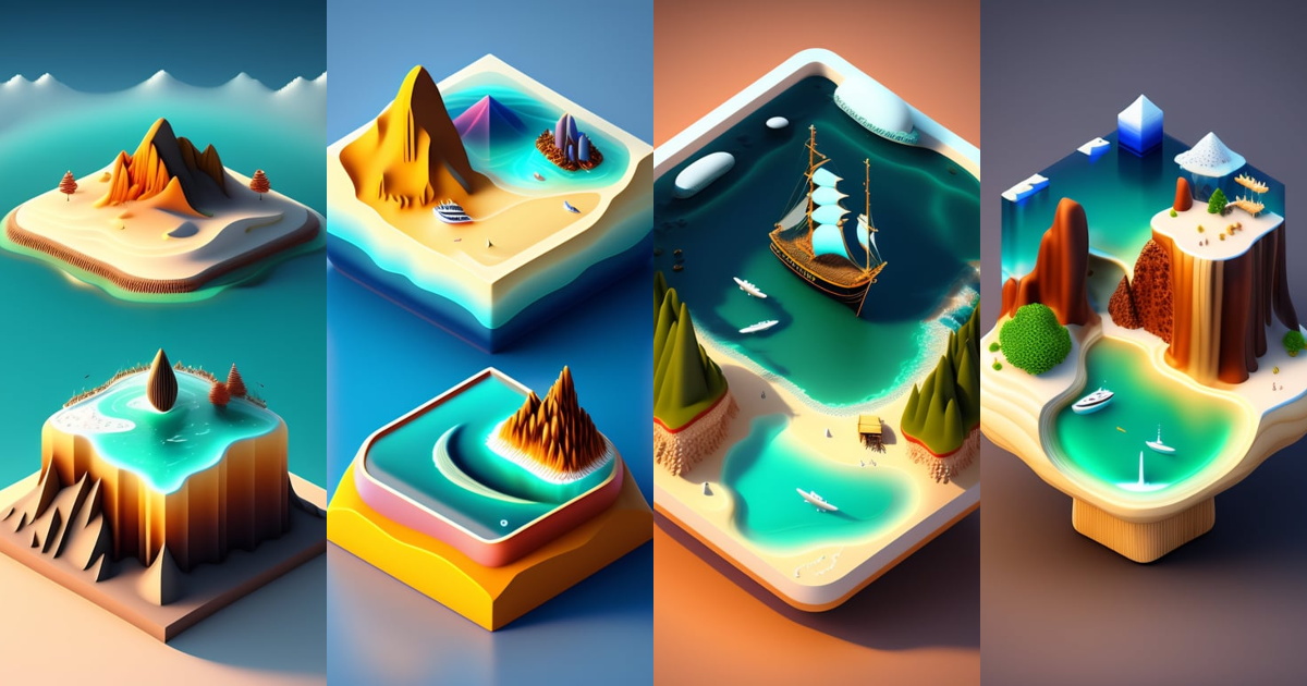Lexica - 3d isometric sea