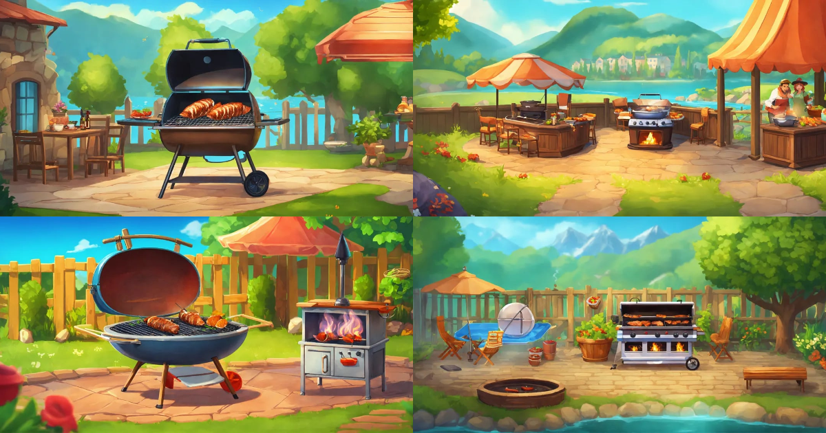 Lexica - Create a barbecue in the middle of the screen where we will ...