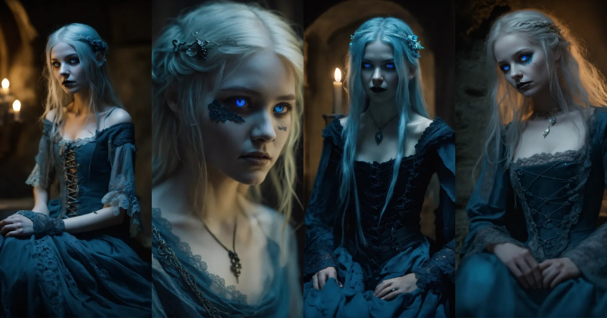 Lexica - Body portrait, twelve year old female goth necromancer, very ...