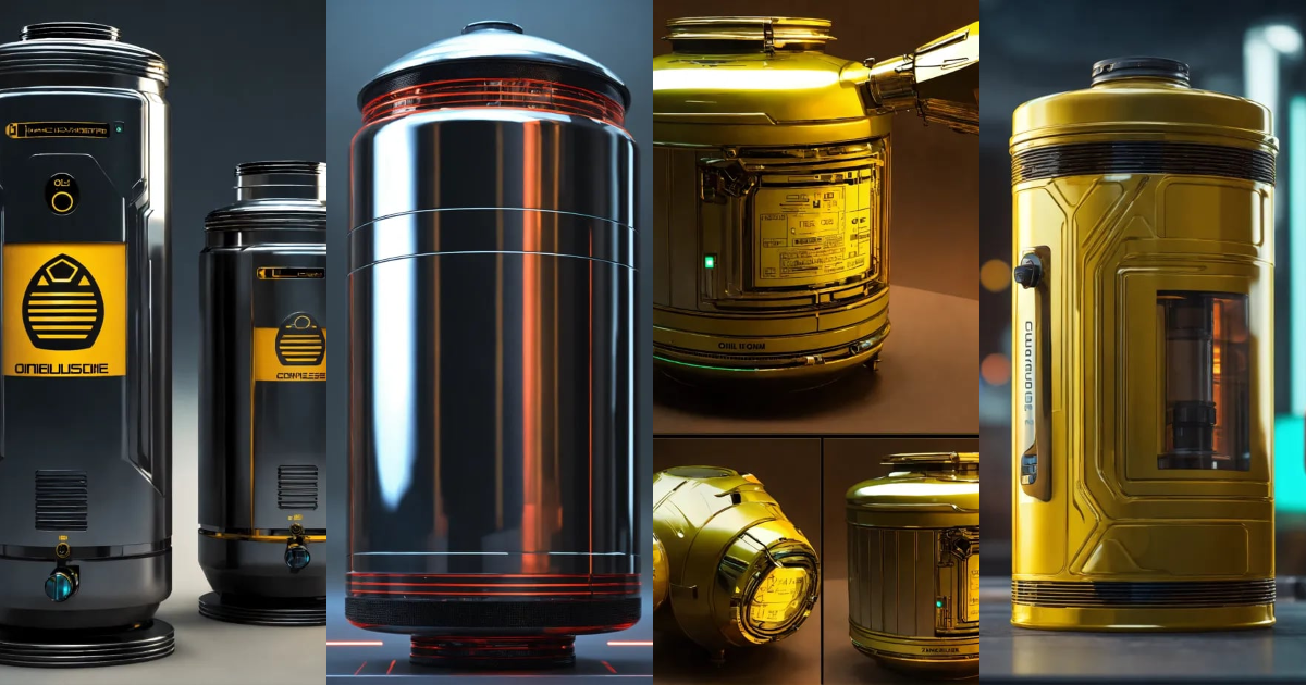 Lexica - Futuristic style common machine oil canister {prompt} . sleek ...